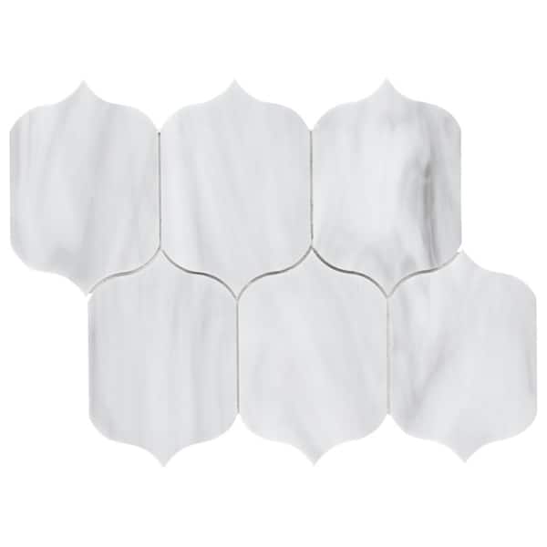 Ivy Hill Tile Rococo Lantern Cloud White 4 in. x 0.12 in. Polished ...