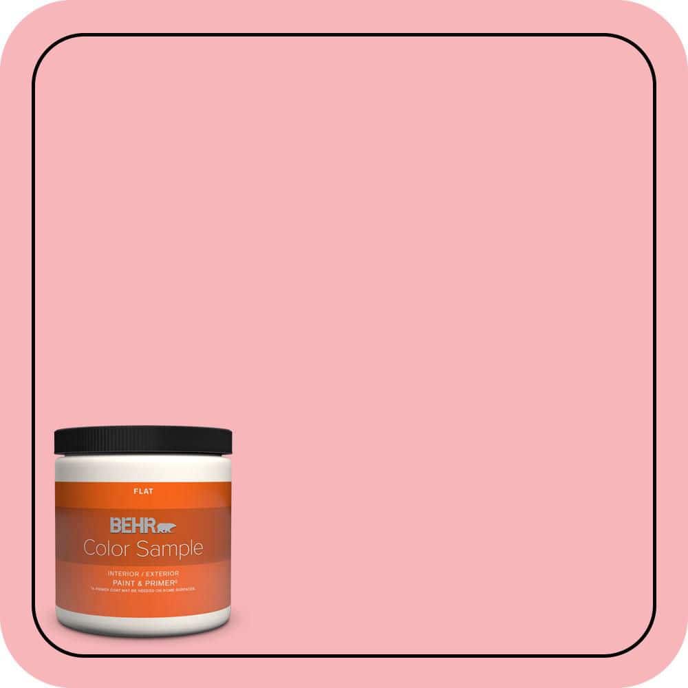 BEHR PREMIUM PLUS 8 oz. #130A-3 Ballerina Pink Flat Interior/Exterior ...