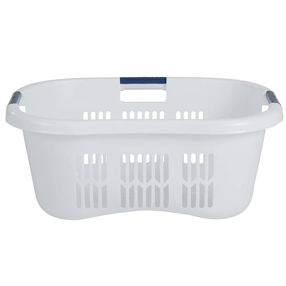 White Plastic Laundry Basket with Cut-Out Handles laundry-431 - The ...