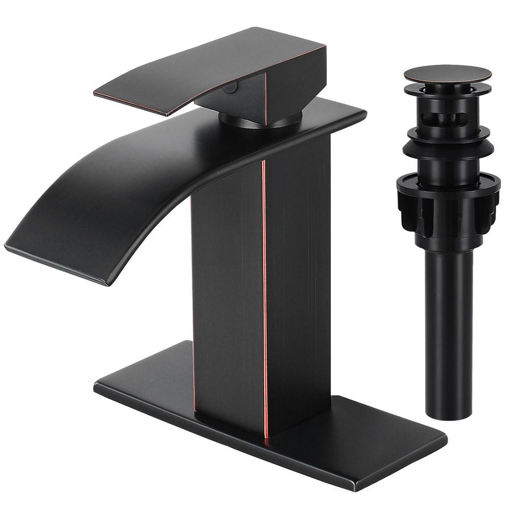 AKLFGN Waterfall Spout Single Handle Single Hole Bathroom Faucet with ...
