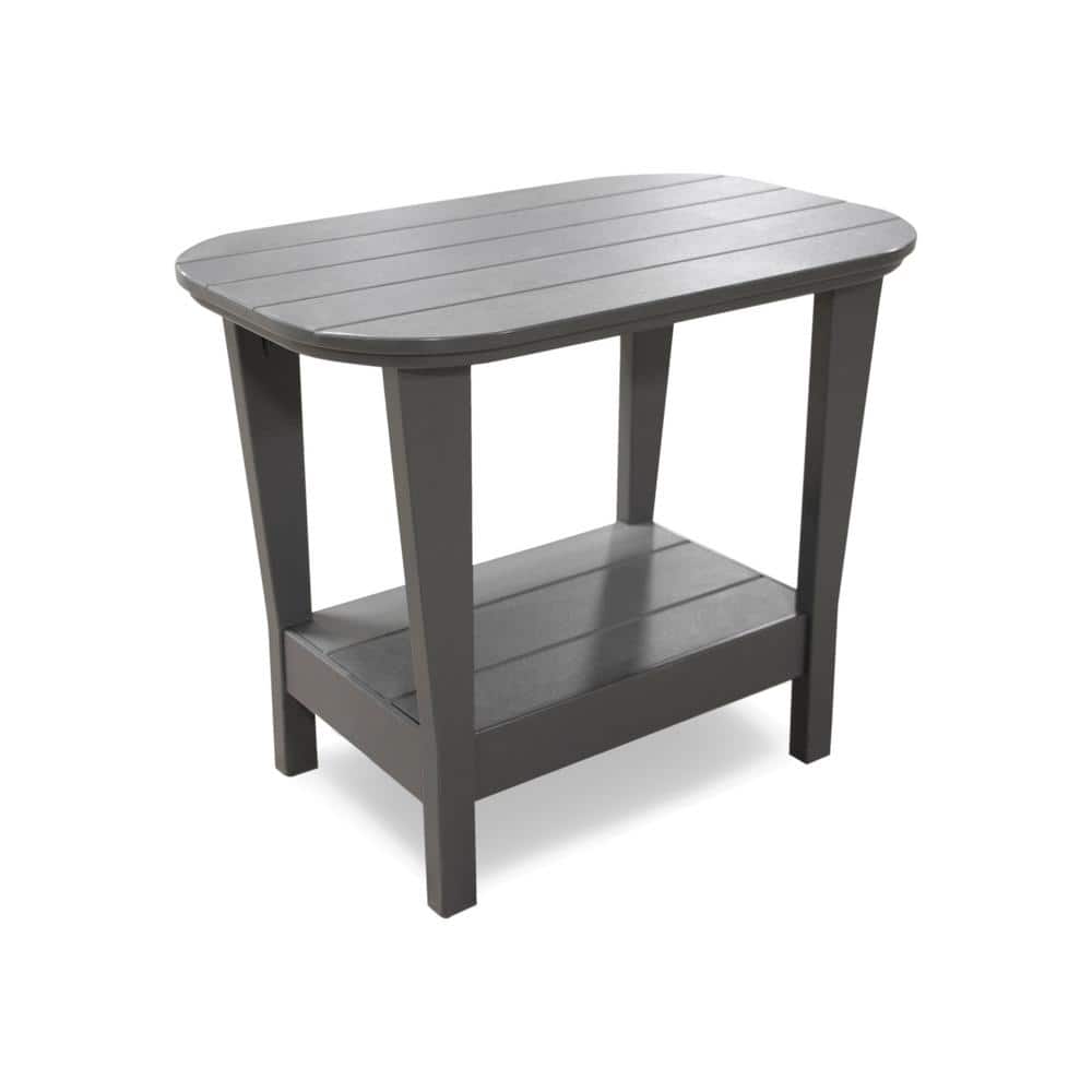 Leisure Line Classic Gray Recycled Plastic Outdoor Side Table 241151 ...
