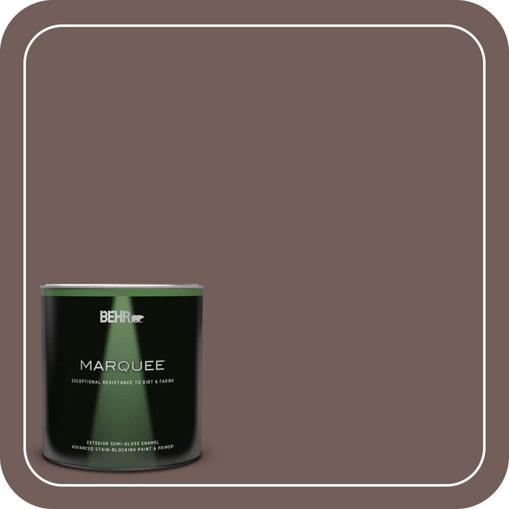 BEHR MARQUEE 1 qt. #750B-6 Tree Bark Semi-Gloss Enamel Exterior Paint ...