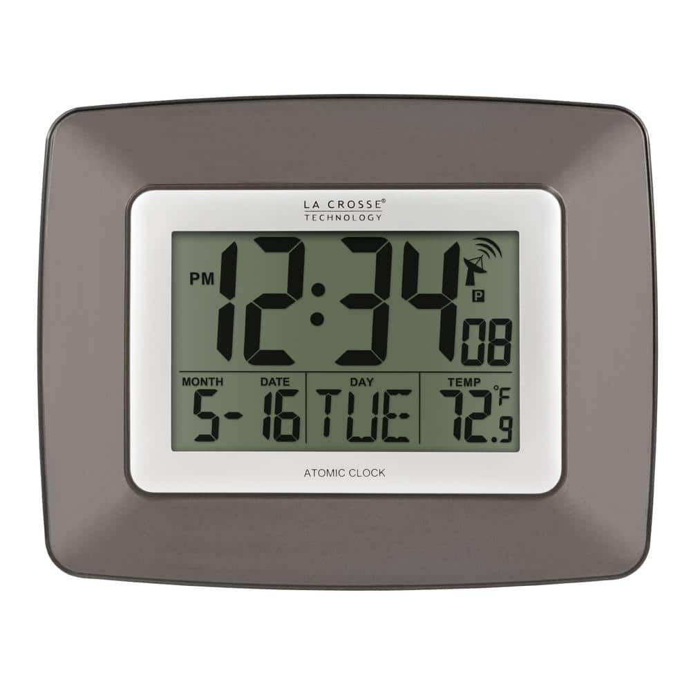 La Crosse Technology Atomic Digital Wall/Table Clock with Temperature ...