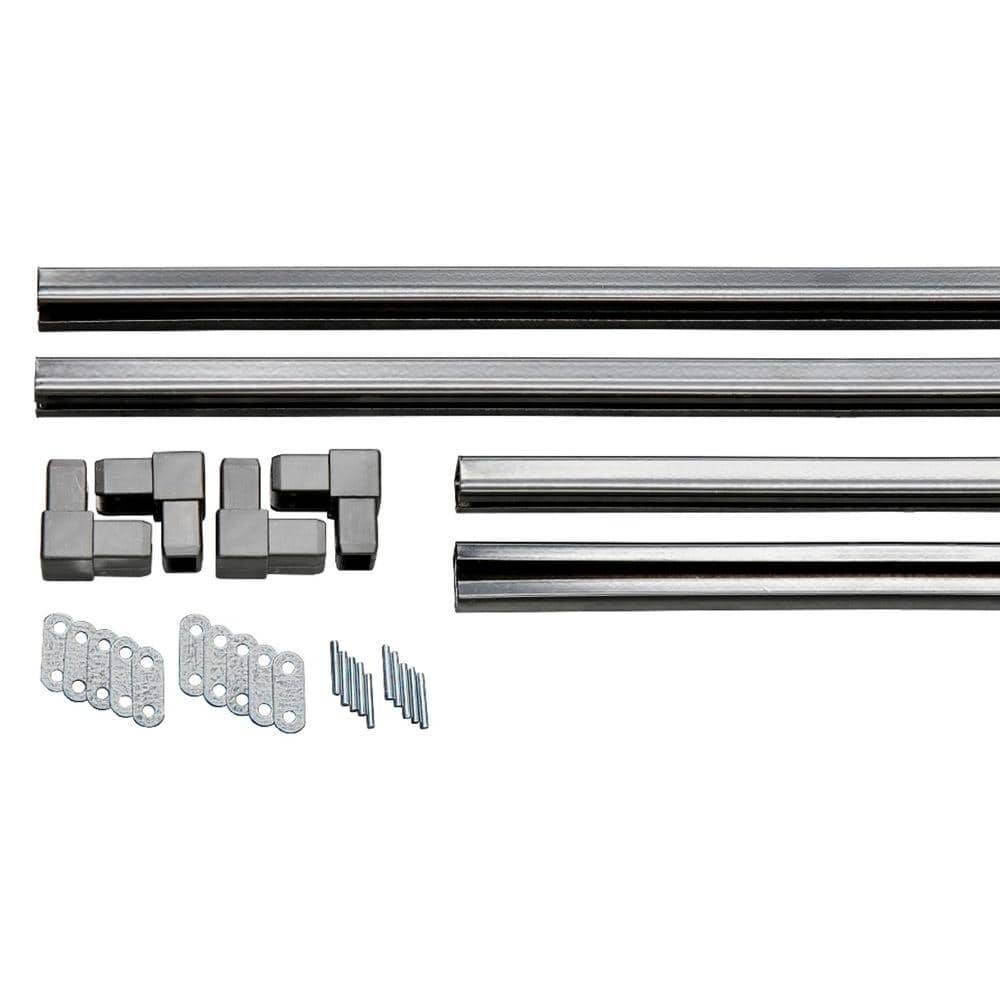 Matrix 4 ft. Steel Charcoal Galvanized Powder-Coated C-Channel Frame ...