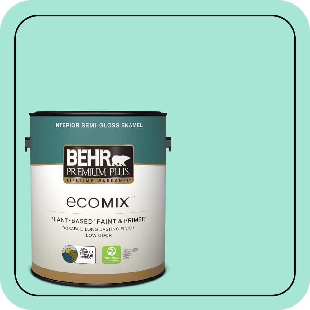 BEHR PREMIUM PLUS 1 gal. #480A-2 Botanical Tint Semi-Gloss Enamel ...