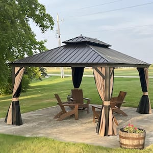 PURPLE LEAF 10 ft.x 12 ft.Bronze Aluminum Power-Coated Frame Galvanized ...