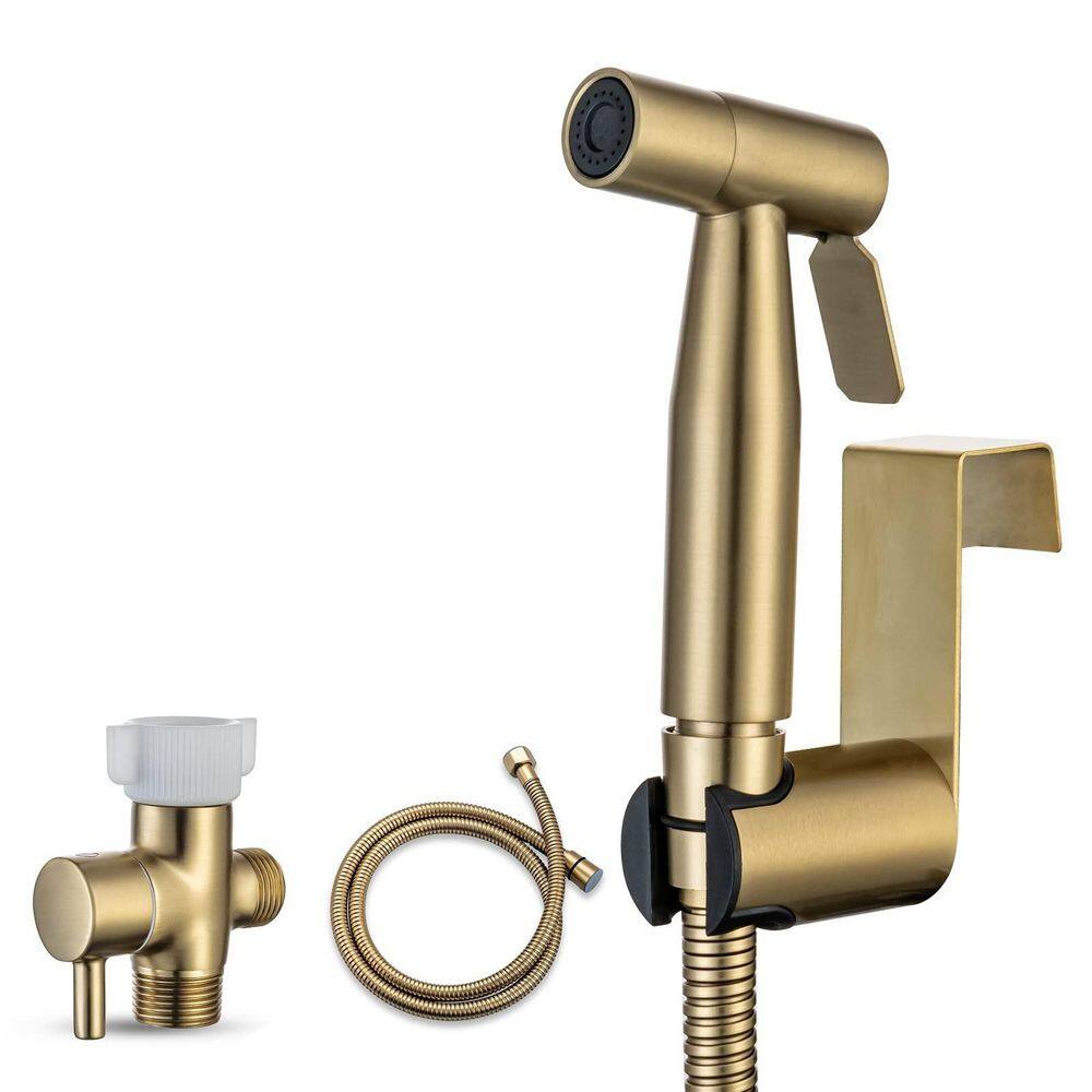 Wudkey Brushed Gold Handheld Bidet Sprayer for Toilet, Stainless Steel ...