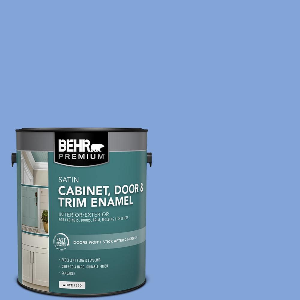 BEHR PREMIUM 1 gal. #P530-4 Periwinkle Satin Enamel Interior/Exterior ...