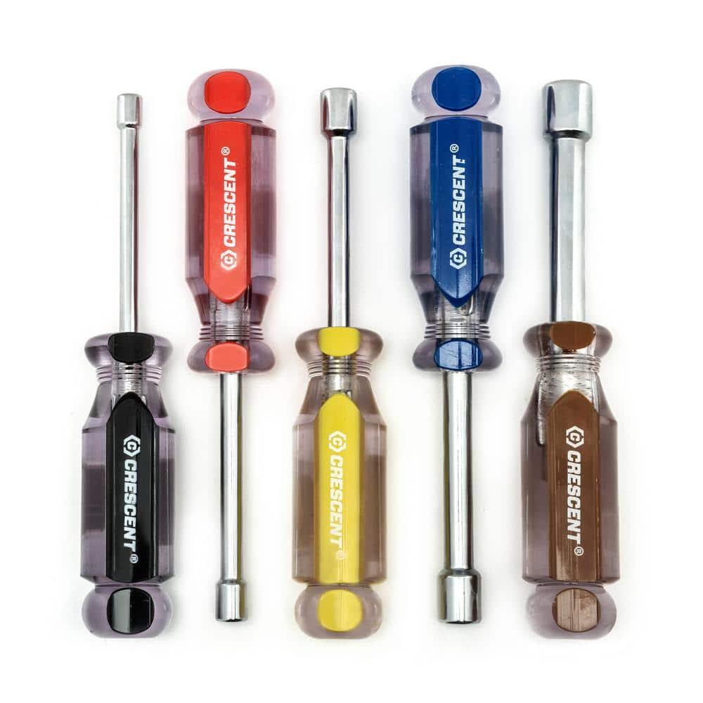 Crescent Solid Shaft Tri-Lobe Acetate SAE Nut Driver Set (5-Piece ...