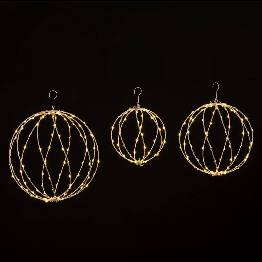 Lightshare 12 IN+16IN+20IN 248LED Light Ball Pathway Lights White ...