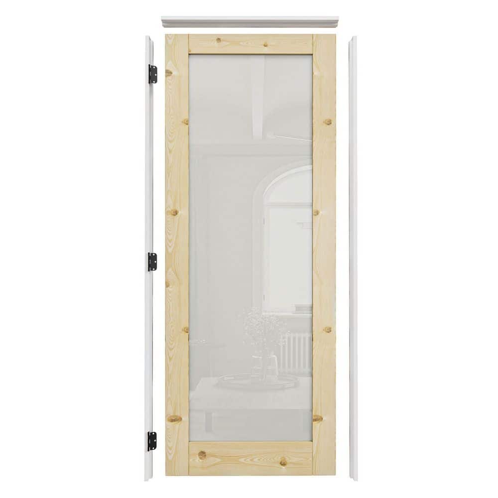 ARK DESIGN Assembly Required 32 in. x 96 in. 1-Lite Frosted Glass Right ...