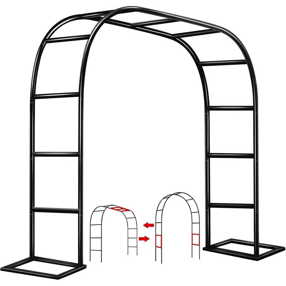 FAWEY TRED INC 95 in. Metal Garden Arch, Wide Sturdy Metal Trellis ...