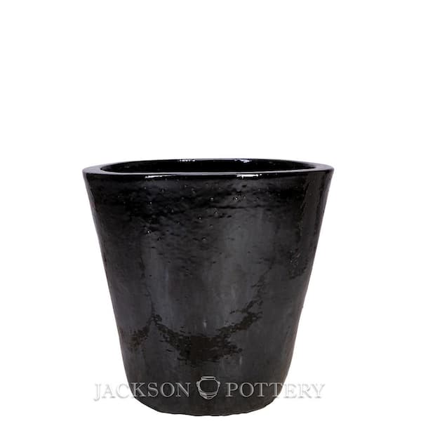 18 in x 18 in. Ceramic Vaso Decorative Planter Black DG-19A-BK - The ...