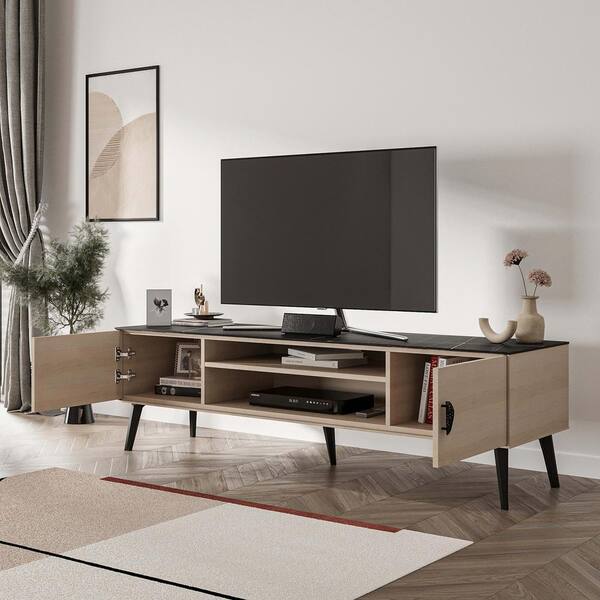 Black and white marble tv stand store