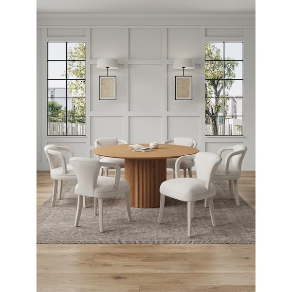 Manhattan Comfort Hathaway and Palmer 7-Piece Round Natural and Ivory ...
