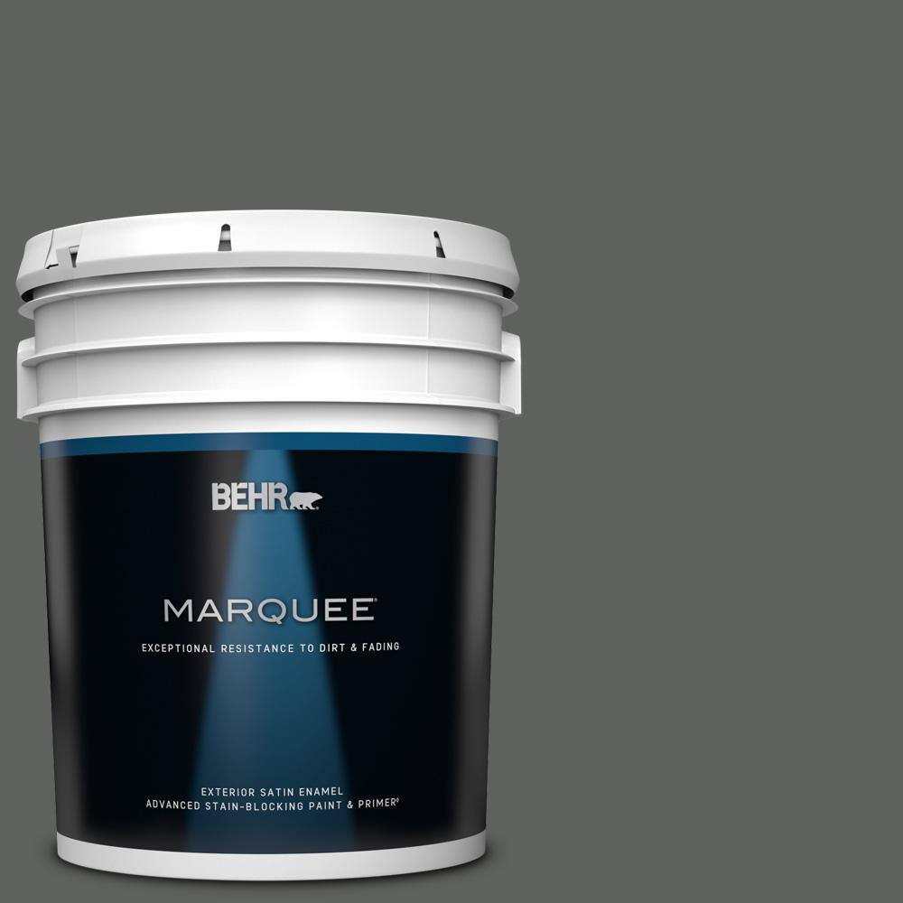 BEHR MARQUEE 5 gal. #N460-6 Hematite Satin Enamel Exterior Paint ...