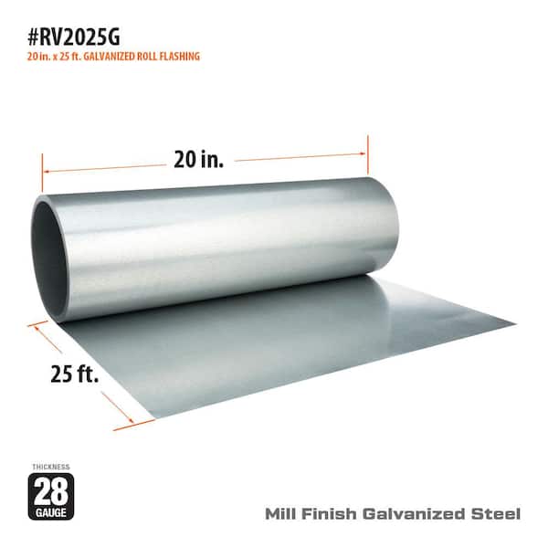 8 Galvanized Flashing Roll Gibraltar Building Products 8 In. X 12 In.