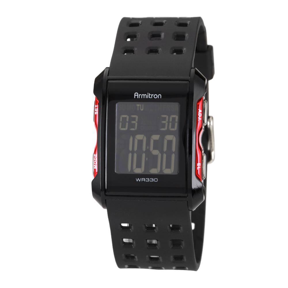 Armitron Pro Sport Red Accent Digital Chronograph Black Watch 40 ...
