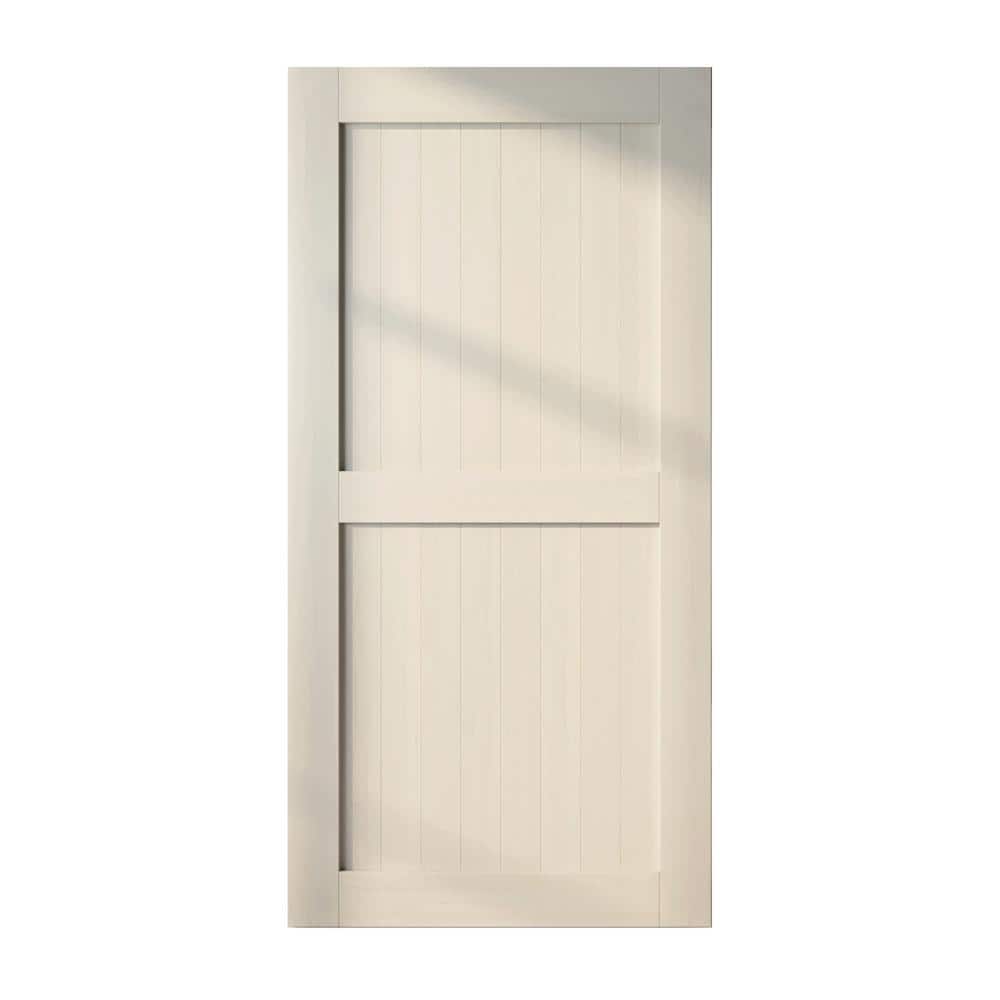 HOMACER 48 in. x 84 in. H-Frame Tinsmith Gray Solid Natural Pine Wood ...