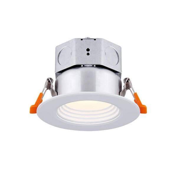 3 in. White New Construction IC Rated Recessed Integrated LED Kit LED ...