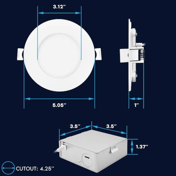 4 Recessed Lighting Fixtures Dimensions ELCO 4" New Construction