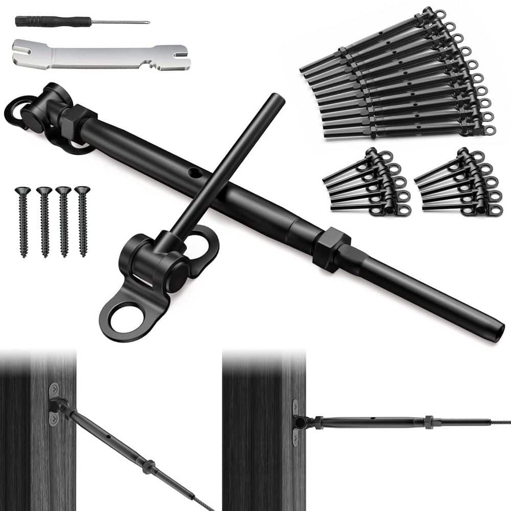 Afoxsos T316 Stainless Steel Black Cable Railing Kit Adjustable Angle ...