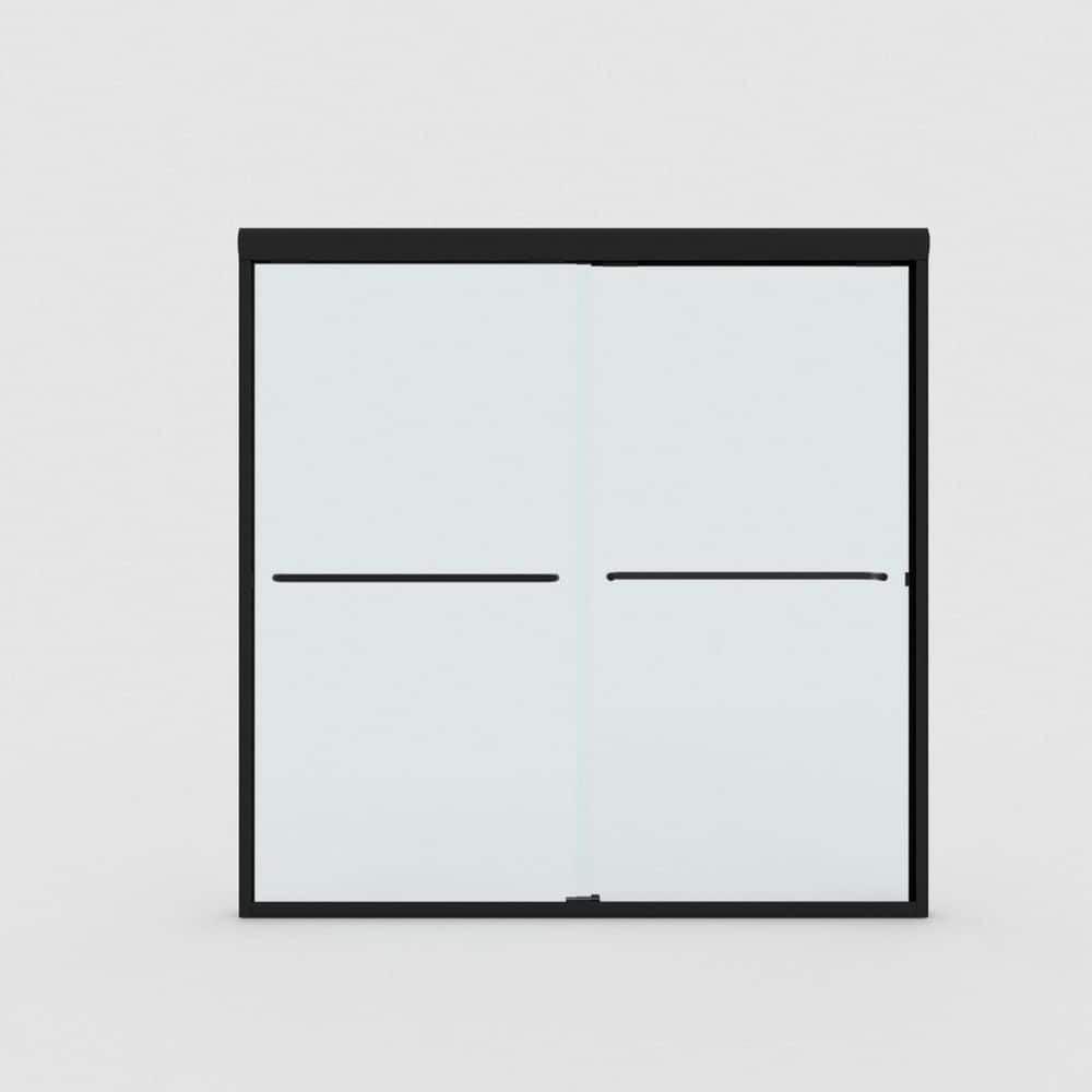 tydex Vitrium 60 in. W x 56 in. H Sliding Semi-Frameless Tub Door in ...