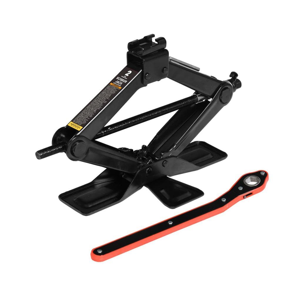 Big Red Steel Portable Wide Base Cross Car Scissor Jack Include Ratchet ...