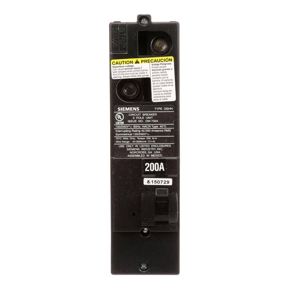 Siemens 200 Amp Double-Pole 42kA Type QS Multi-Family Main Breaker ...