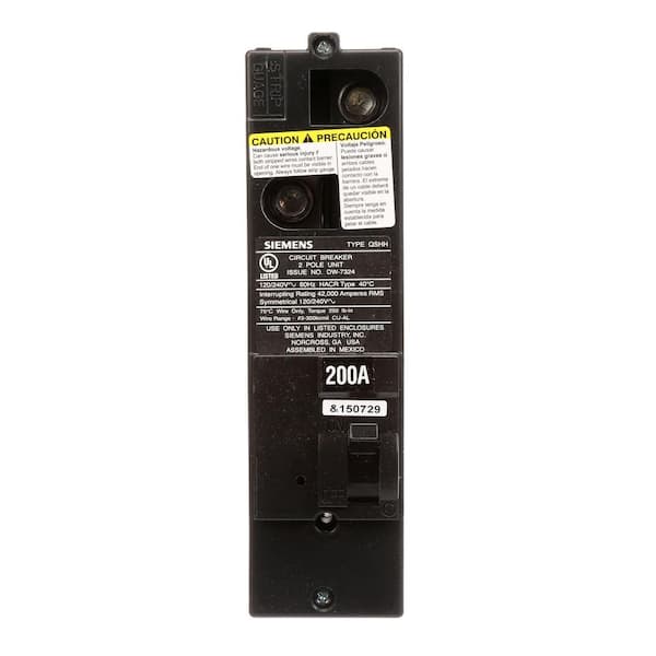 Siemens 200 Amp Double-Pole 42kA Type QS Multi-Family Main Breaker ...
