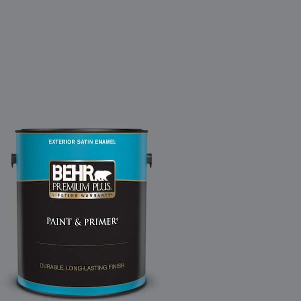 BEHR PREMIUM PLUS 1 gal. #PPU26-03 Legendary Gray Satin Enamel Exterior ...