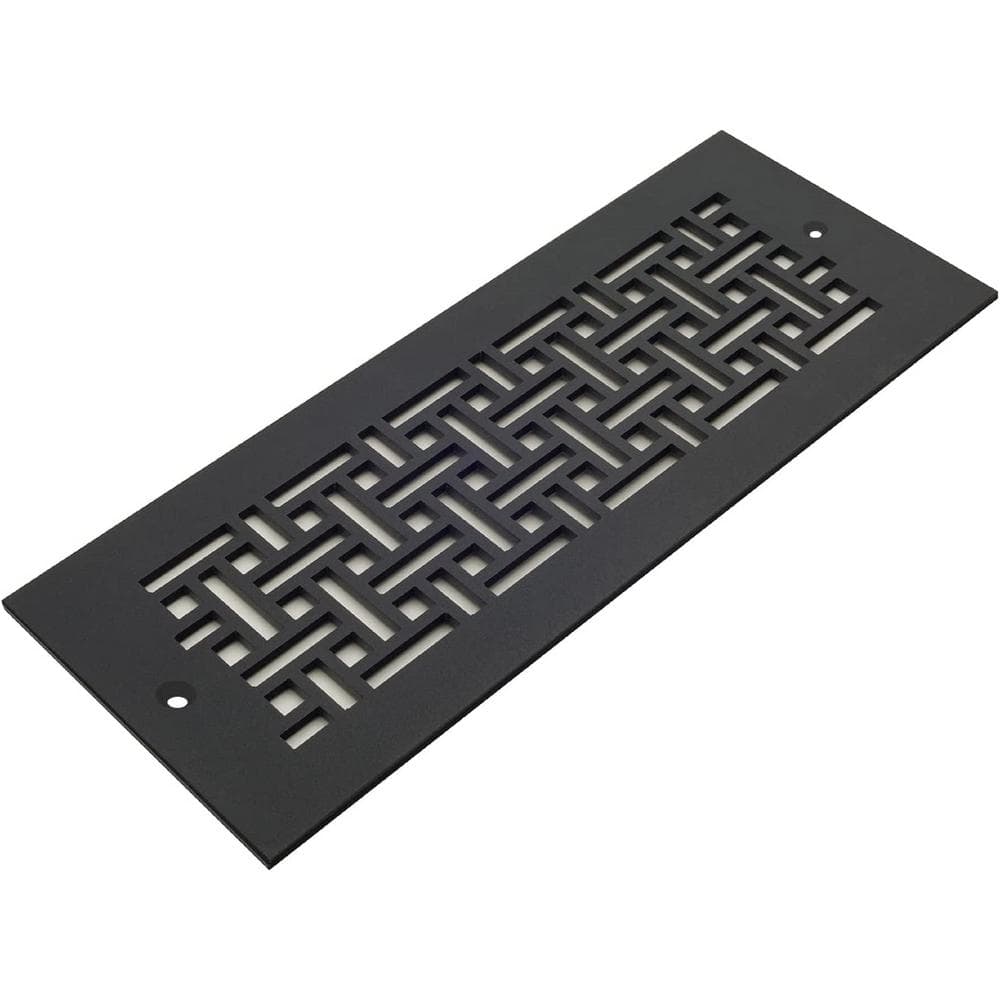 Reggio Registers Basketweave Series 10 in. x 4 in. Black Steel Vent ...