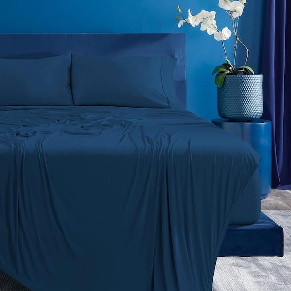 bedgear Ver Tex 4 Piece Sheet Set Nylon Cooling Breathable Ultra Soft Feel Navy King Cal King BGS197212