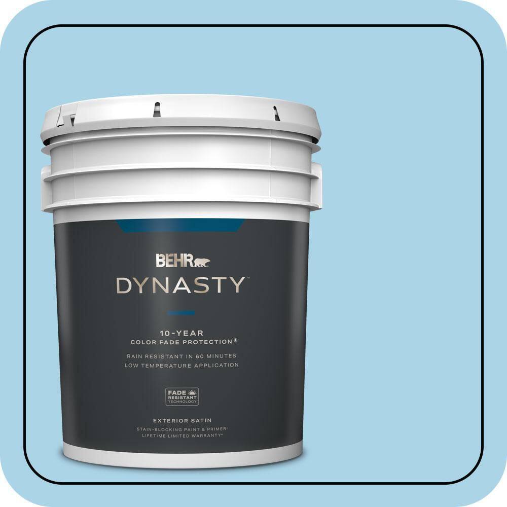 BEHR DYNASTY 5 gal. #550C-3 Monaco Satin Enamel Exterior Stain-Blocking Paint & Primer 965005 ...