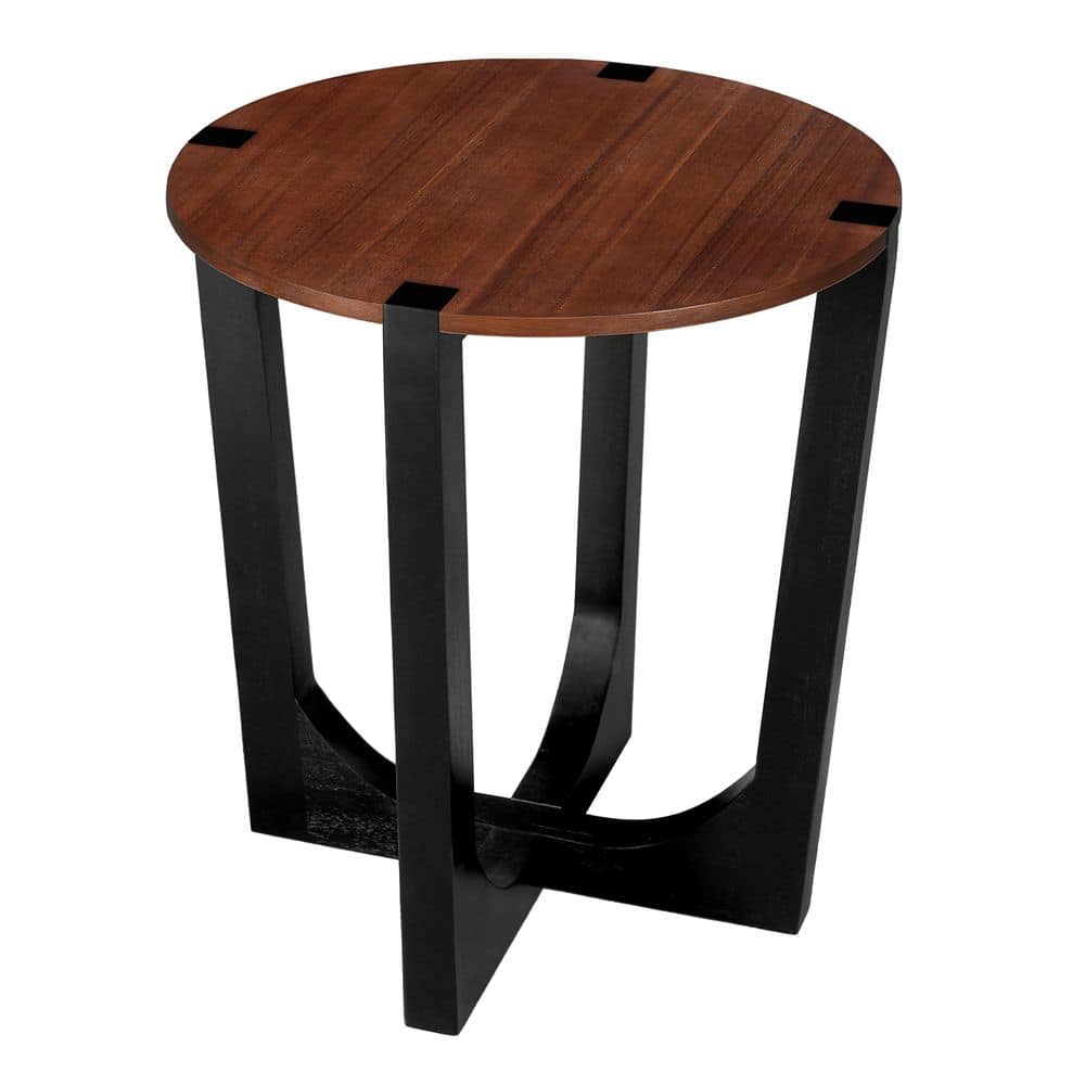 BOPOREA MEGO LLC Wood Side Table, 22.2 in. Round Tabletop, Durable ...