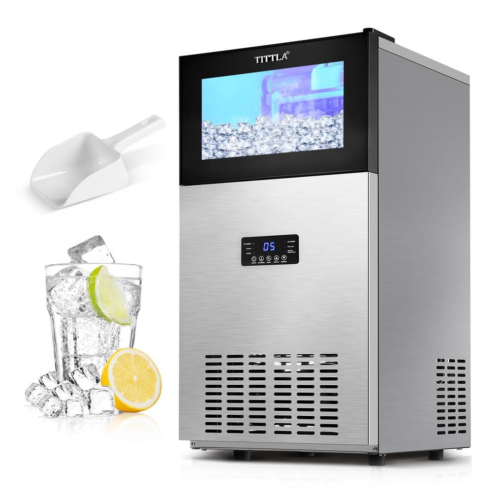 TITTLA 15 in. 150 lb. Per Day Built-In Ice Maker and Freestanding in ...