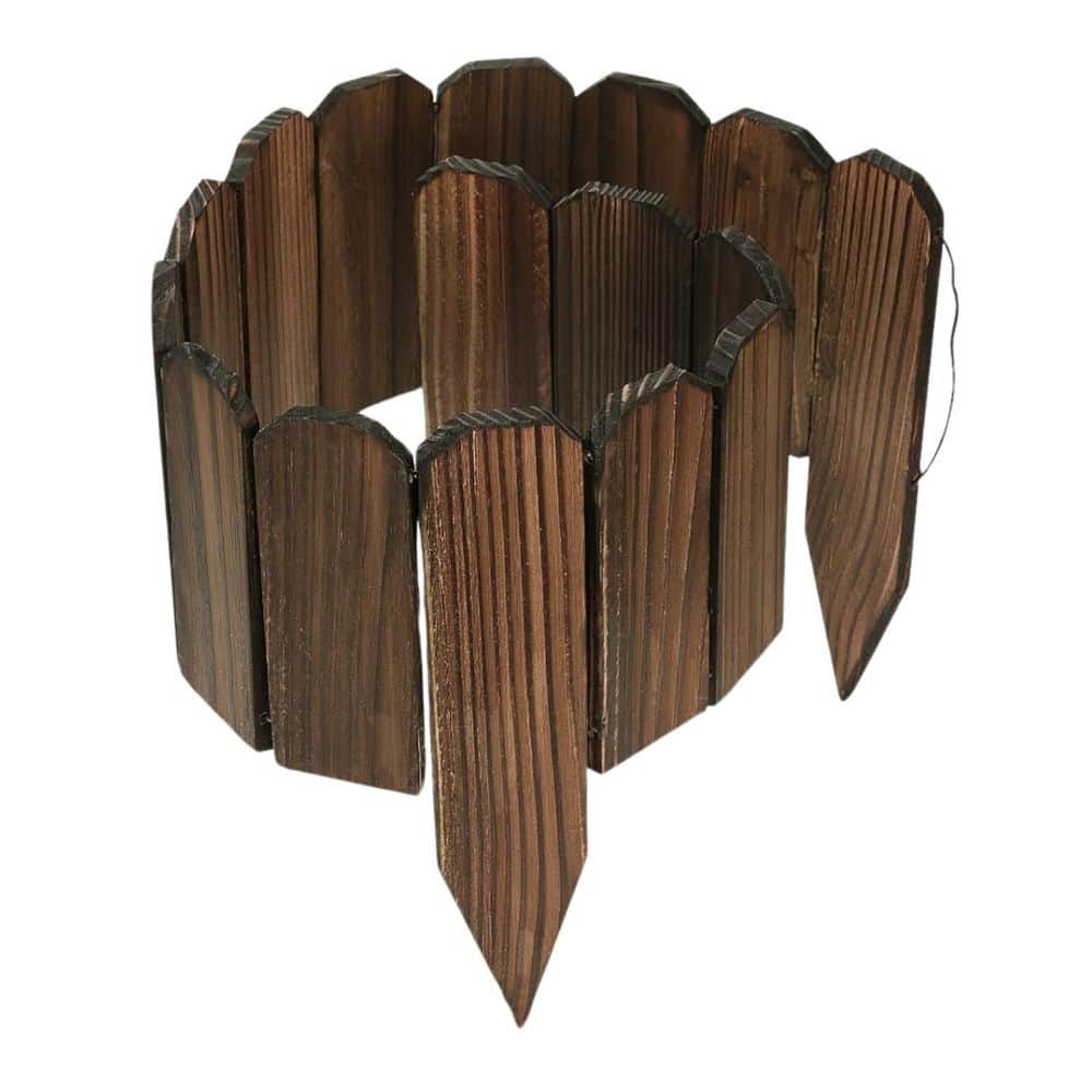 Oyezvary 8 in. Pine Wood Garden Fence Edging for Landscaping Easy ...