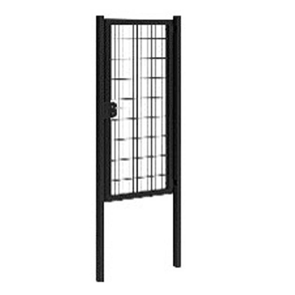 TARTER Professional 4 ft. x 6 ft. Black Steel Residential Fence Gate ...