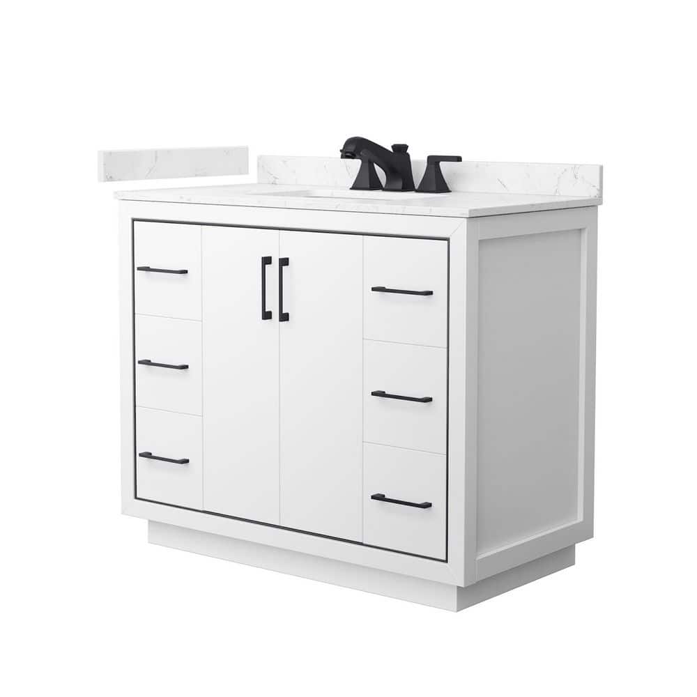 Wyndham Collection Icon 42 in. Single Freestanding White Bath Vanity ...