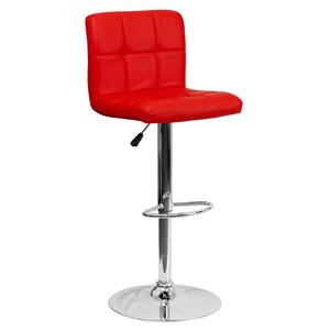 Flash Furniture Adjustable Height Red Cushioned Bar Stool CH920231RED ...