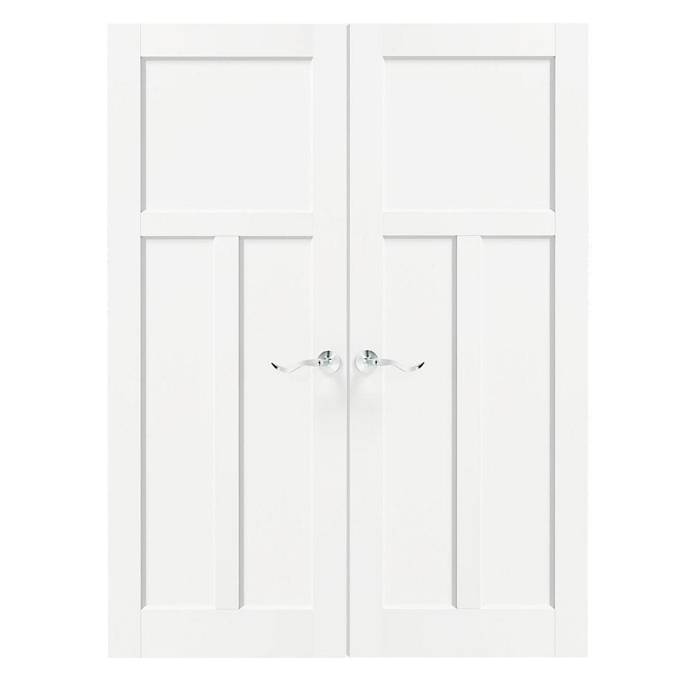 TENONER 60 in. x 80 in. MDF, Composite, Pre-assembled, Primed, White, T ...