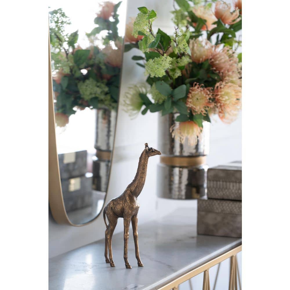 Copper 6 in. x 11 in. Plastic Giraffe Statuette, Ideal for Displaying ...