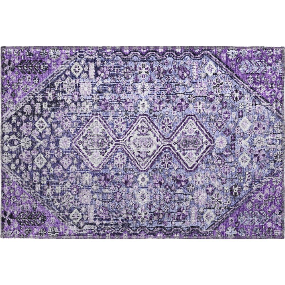 Addison Rugs Mayfield Premium Machine Washable Abstract AMF1834 Purple ...