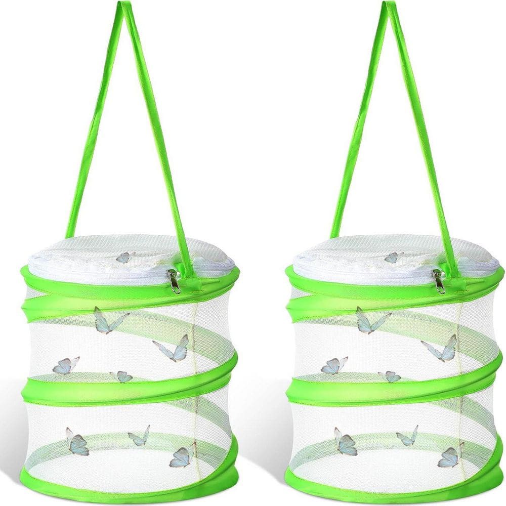 Cubilan 2 Pieces Mini Butterfly Habitat Cage Clear Mesh Butterfly Net ...