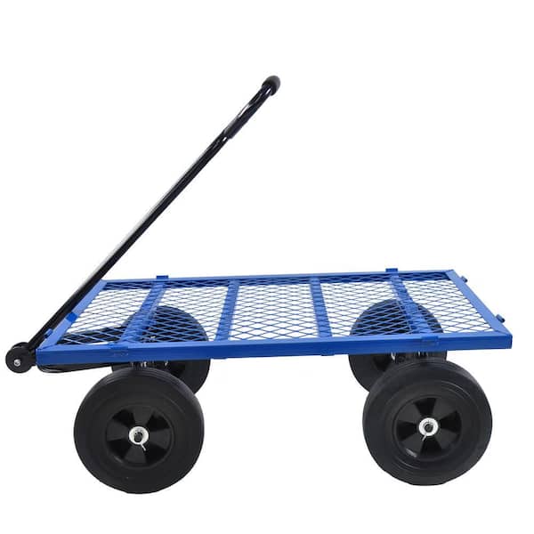 New 7.3 cu. ft. Metal Blue Garden Cart, Tools cart Wagon with Solid ...