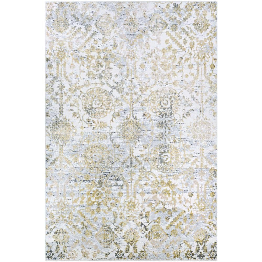Couristan Calinda Marlowe Gold-Silver-Ivory 9 ft. x 12 ft. Area Rug ...
