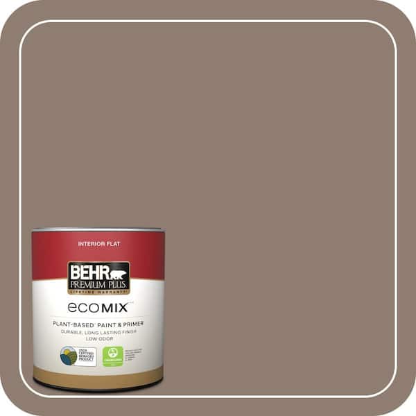 BEHR PREMIUM PLUS 1 qt. #N180-5 Bridle Leather Flat EcoMix Plant-Based ...