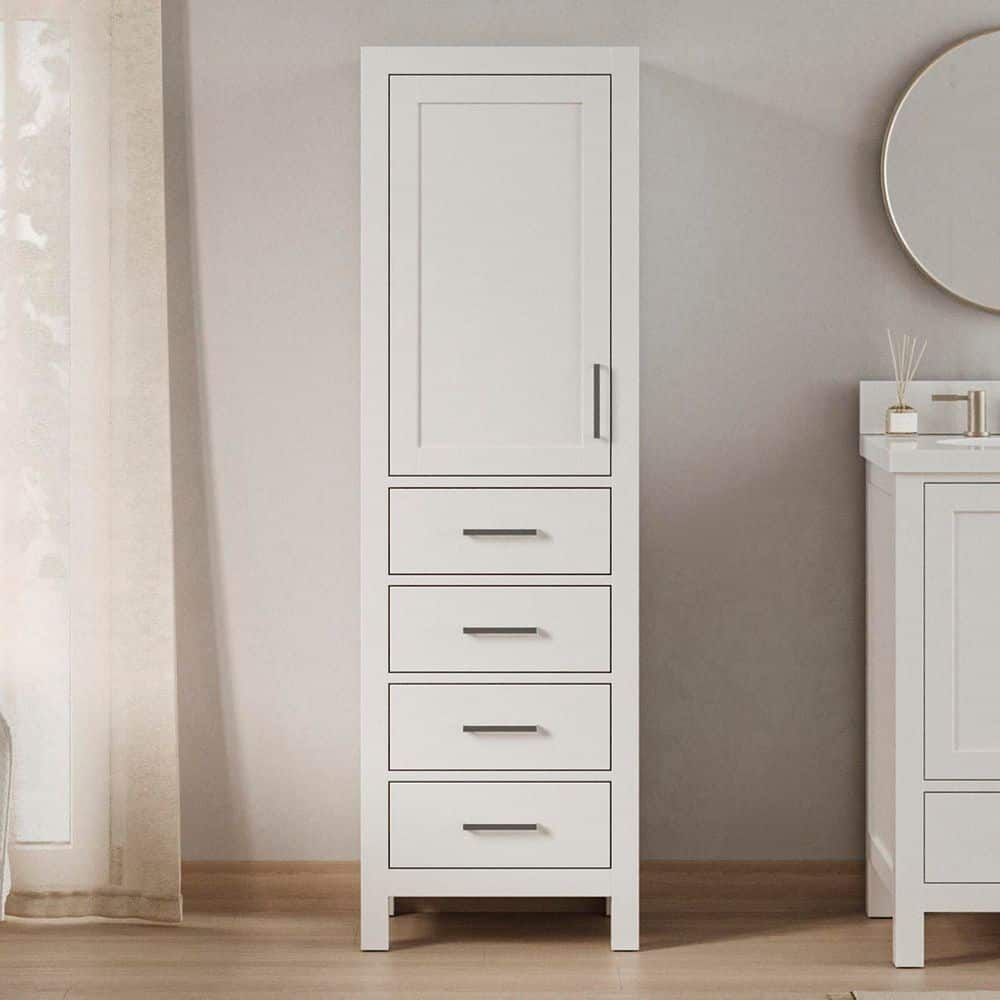 ARIEL Cambridge 20 in. W x 16 in. D x 65 in. H White Freestanding ...