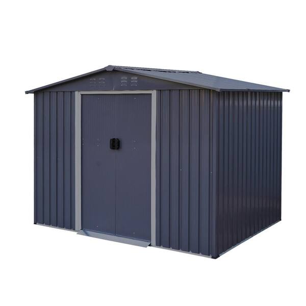 Staykiwi Installed 8 ft. W x 6 ft. D Metal Shed with Sliding Doors (48 ...