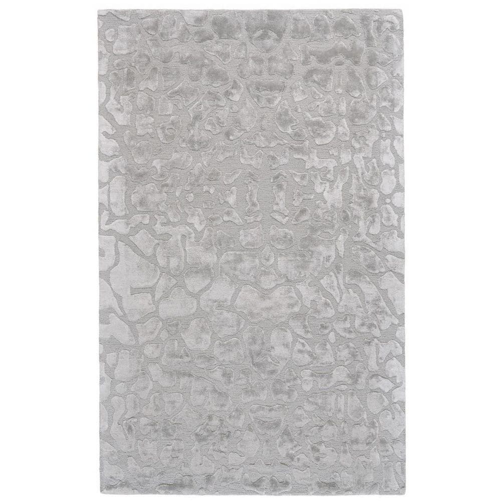 HomeRoots 2 ft. x 8 ft. Gray Abstract Area Rug 2000511579 - The Home Depot